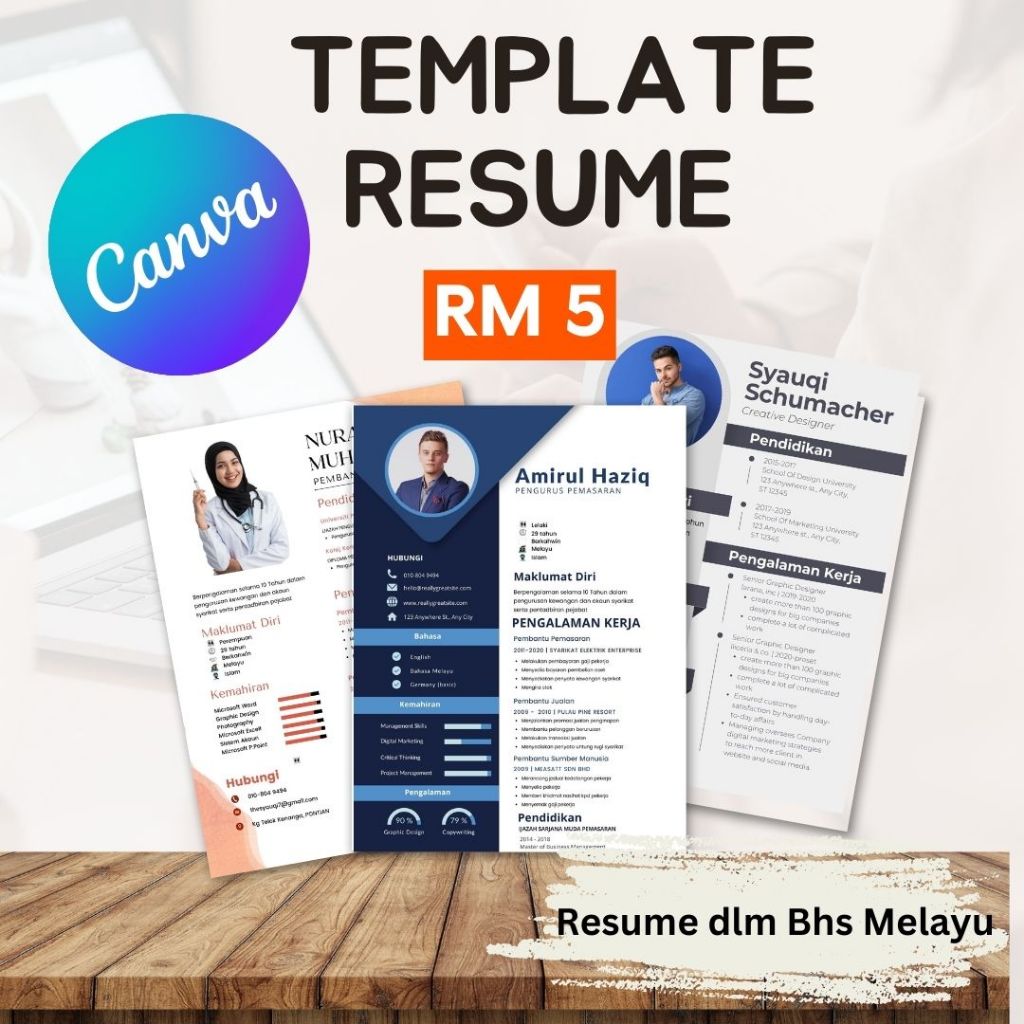 TEMPLATE RESUME BAHASA MELAYU [ EDITABLE CANVA ] | Shopee Malaysia