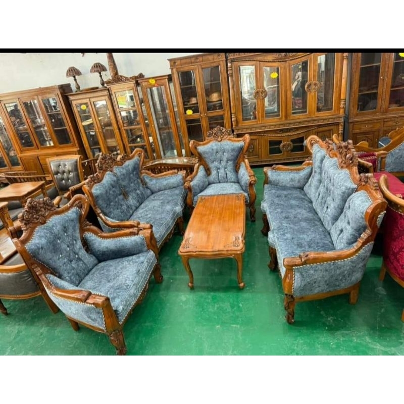 sofa jati ganesha/grand father/romawi 3211 meja/ kerusi kayu jati/ sofa ...