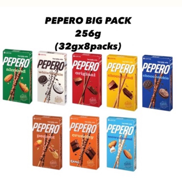 (READY STOCK) Lotte PEPERO BIG PACK 256g Assorted Flavour | Shopee Malaysia