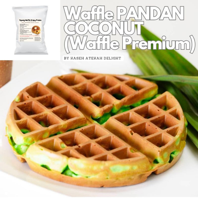 [PREMIUM & WAFFLE PANDAN COCONUT] Tepung Waffle Crispy Pandan Coconut ...