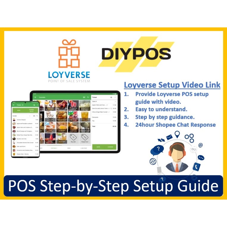 DIYPOS Loyverse POS Video Setup Guide (Do Not Purchase Without Confirmation with Our Customer ...