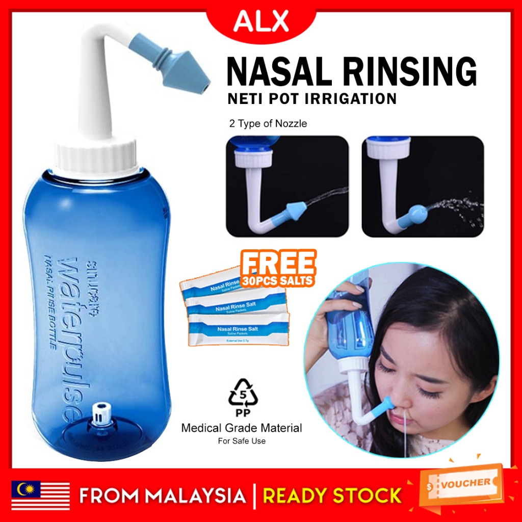 ALX FREE 30-pack Salt Waterpulse Nose Cleaner Nasal Wash Pot Irrigation ...