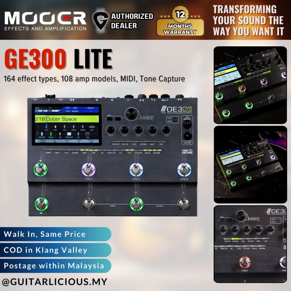 Mooer GE300 Lite Multi Effects Processor Pedal Effects ( GE 300 / GE ...
