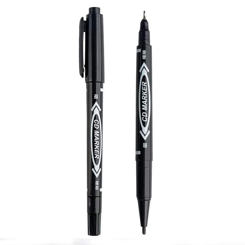 Double Headed Black Pen Fineliner Waterproof Permanent Drawing Painting ...