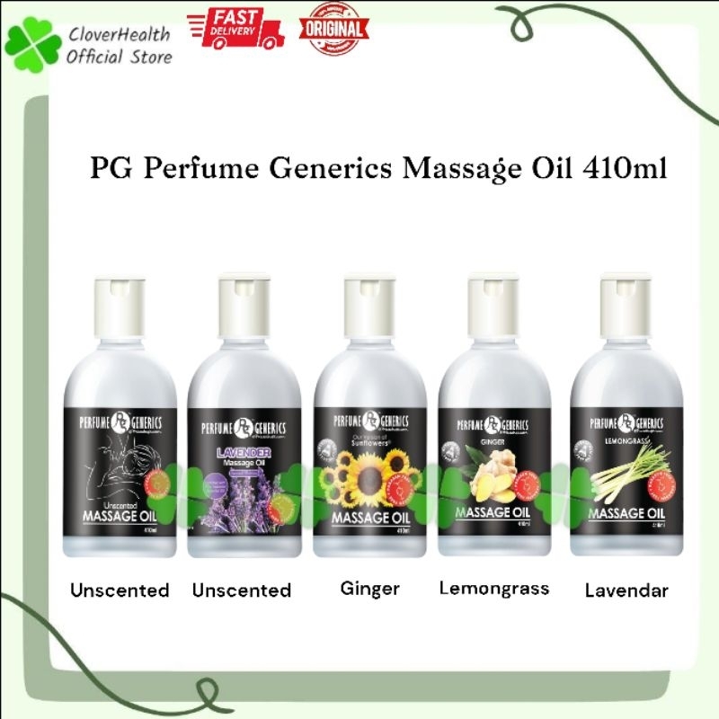 PG Perfume Generics Massage Oil 410ml - Sunflower / Ginger / Lemongrass ...