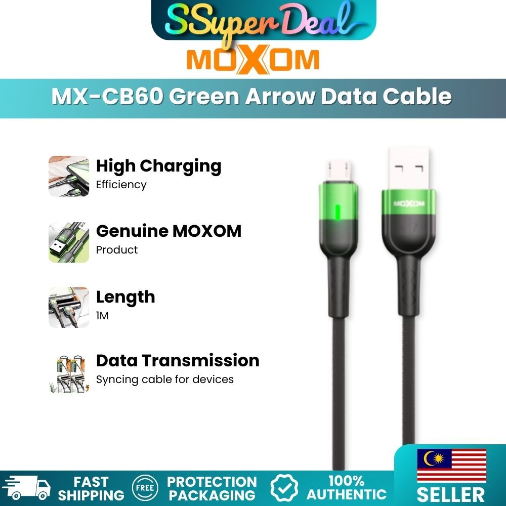 Moxom MX-CB60 Green Arrow Data Cable | Shopee Malaysia