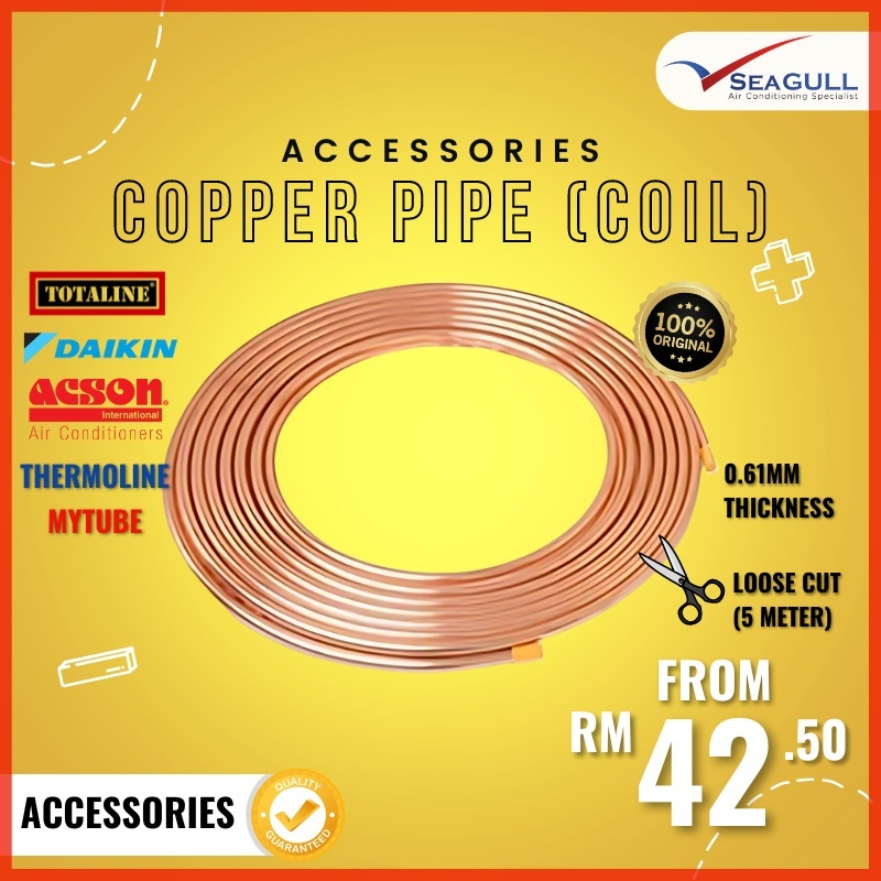 ACSON|MYTUBE|THERMOLINE|TOTALINE Copper Coil Pipe Paip Air Conditioner ...