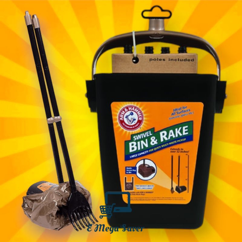Arm & Hammer Swivel Bin & Rake | Shopee Malaysia