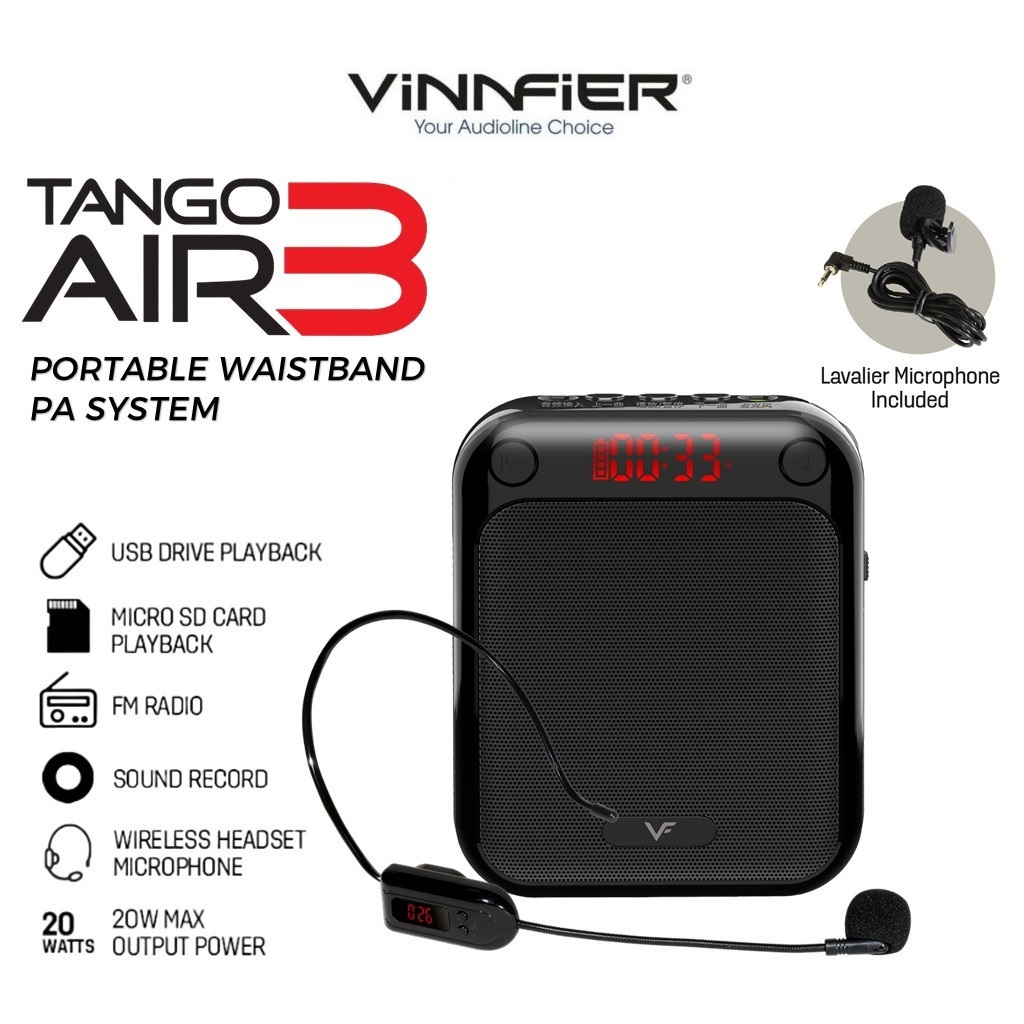 Vinnfier Tango Air 3 Portable Waistband Voice PA Amplifier Loudspeaker ...