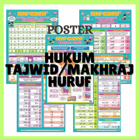 POSTER MENGAJI | BELAJAR HUKUM TAJWID - MAKHRAJ HURUF / HUKUM MAD ...