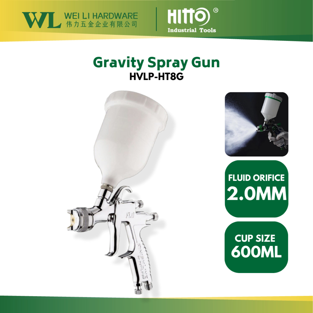 HITTO 2.0mm Gravity Spray Gun (HVLP-HT8G) Air Spray Gun / hitto spray ...