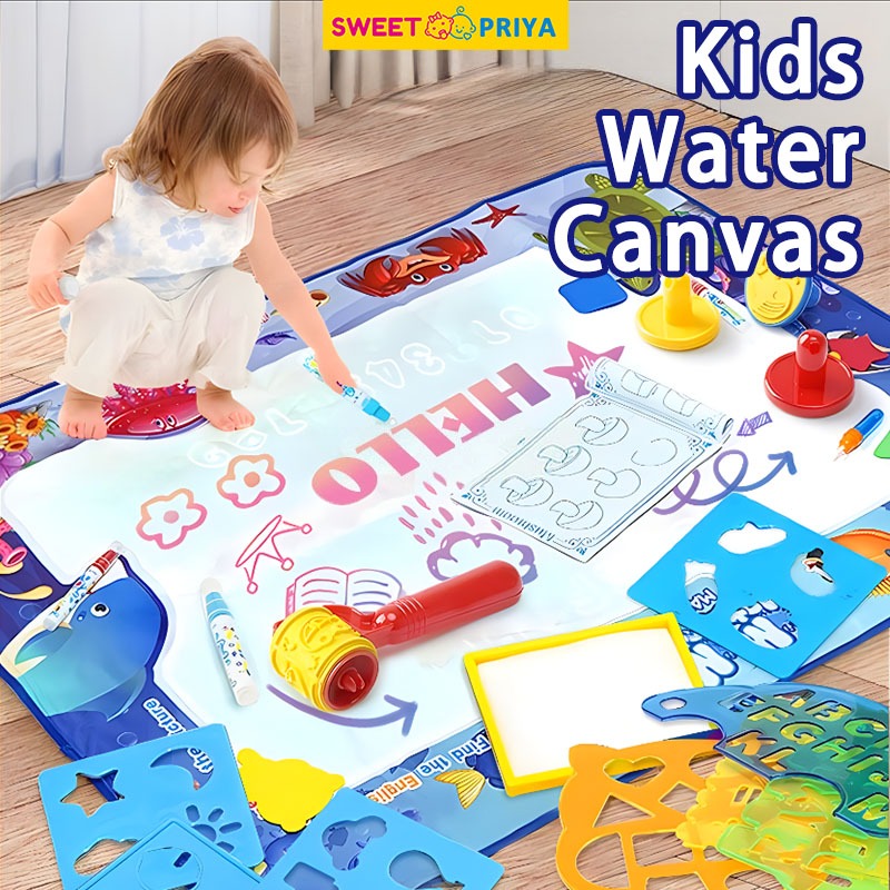 100x150CM Kids Magic Water Drawing Canvas Mat Coloring Doodle With ...