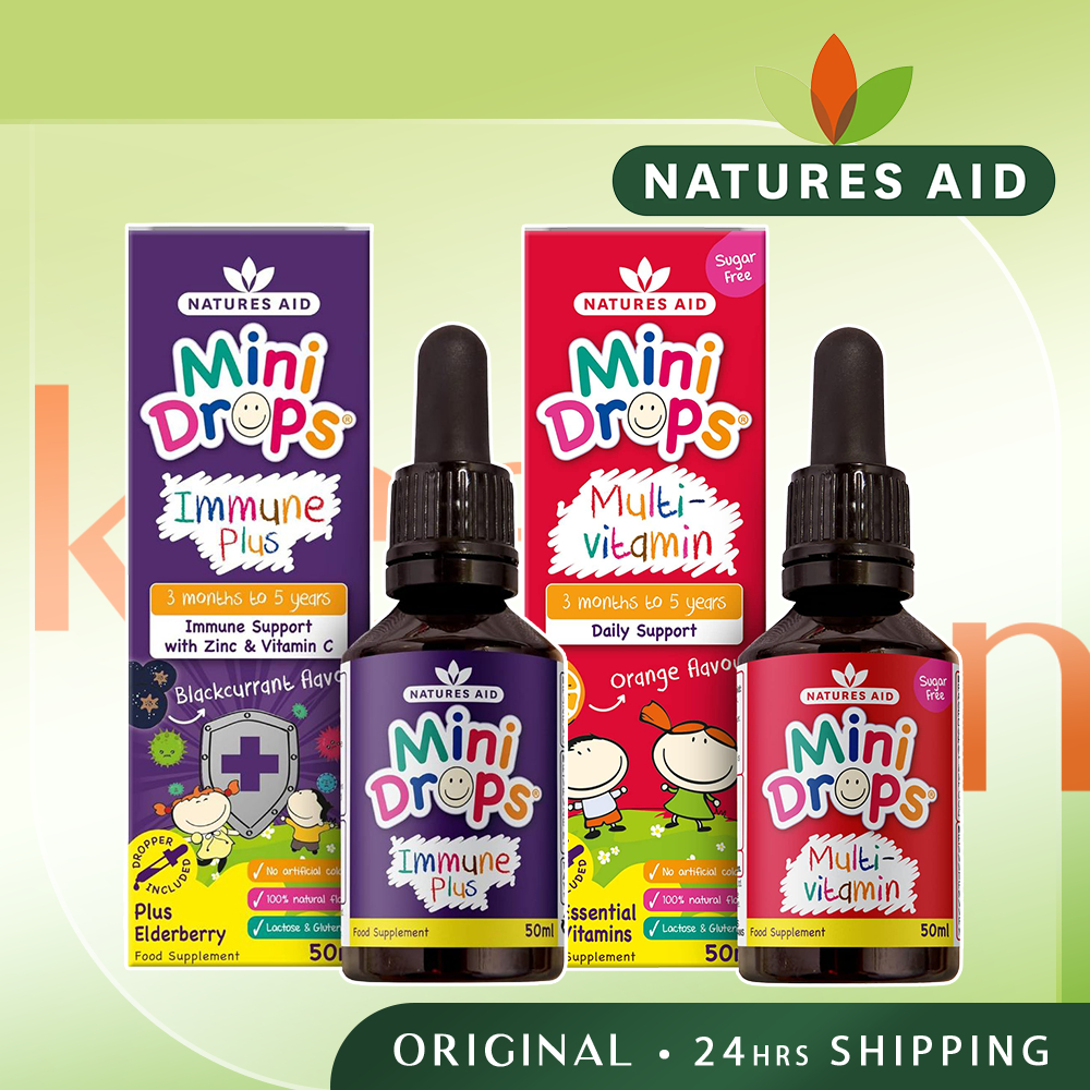 Natures Aid Immune Plus Mini Drops for Infants and Children | Multi ...