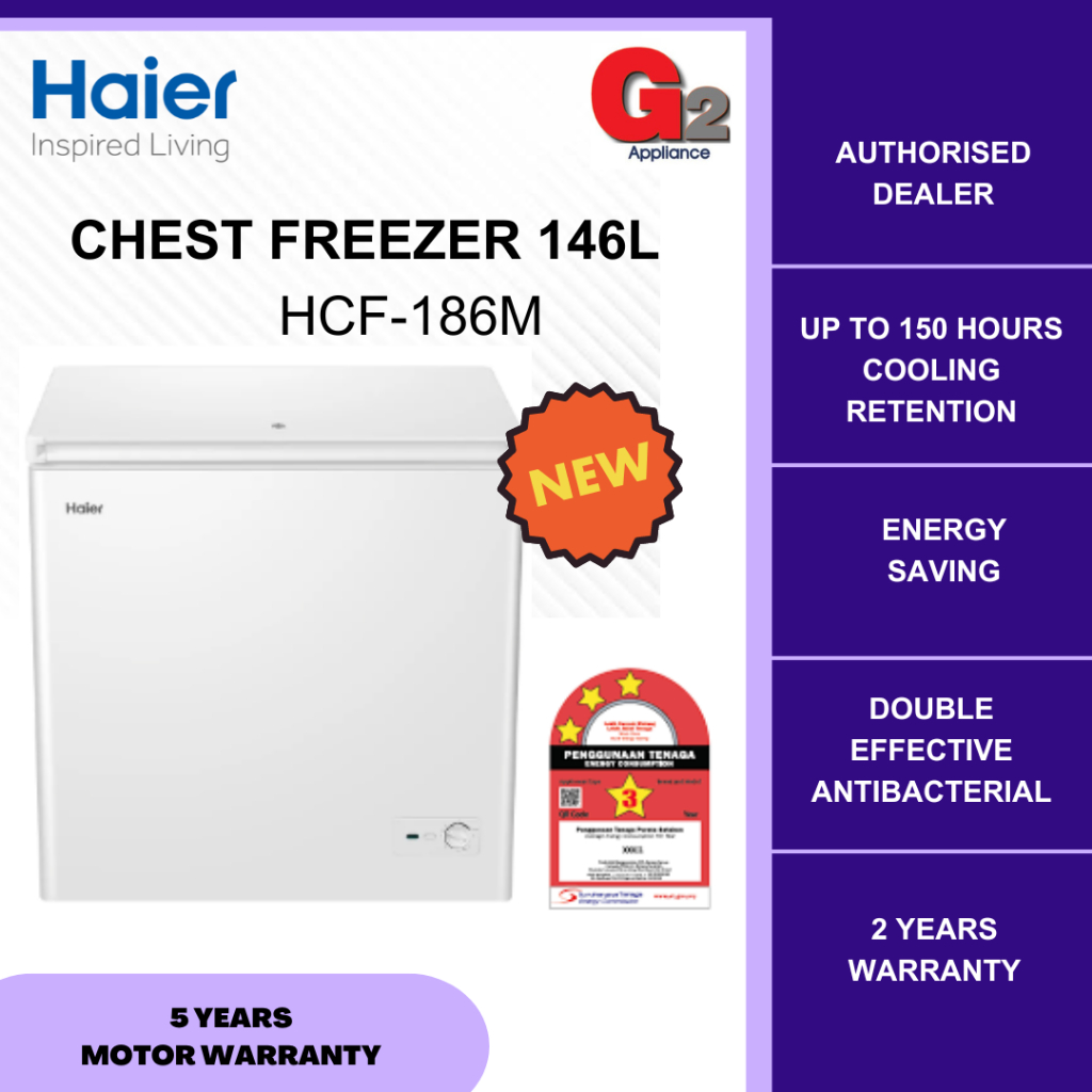 HAIER [AUTHORISED DEALER] 146L 6 IN 1 CONVERTIBLE CHEST FREEZER HCF-186M - HAIER WARRANTY ...