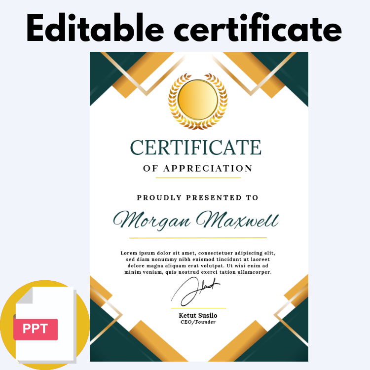[CERT 12] Editable certification template in Power point | Shopee Malaysia
