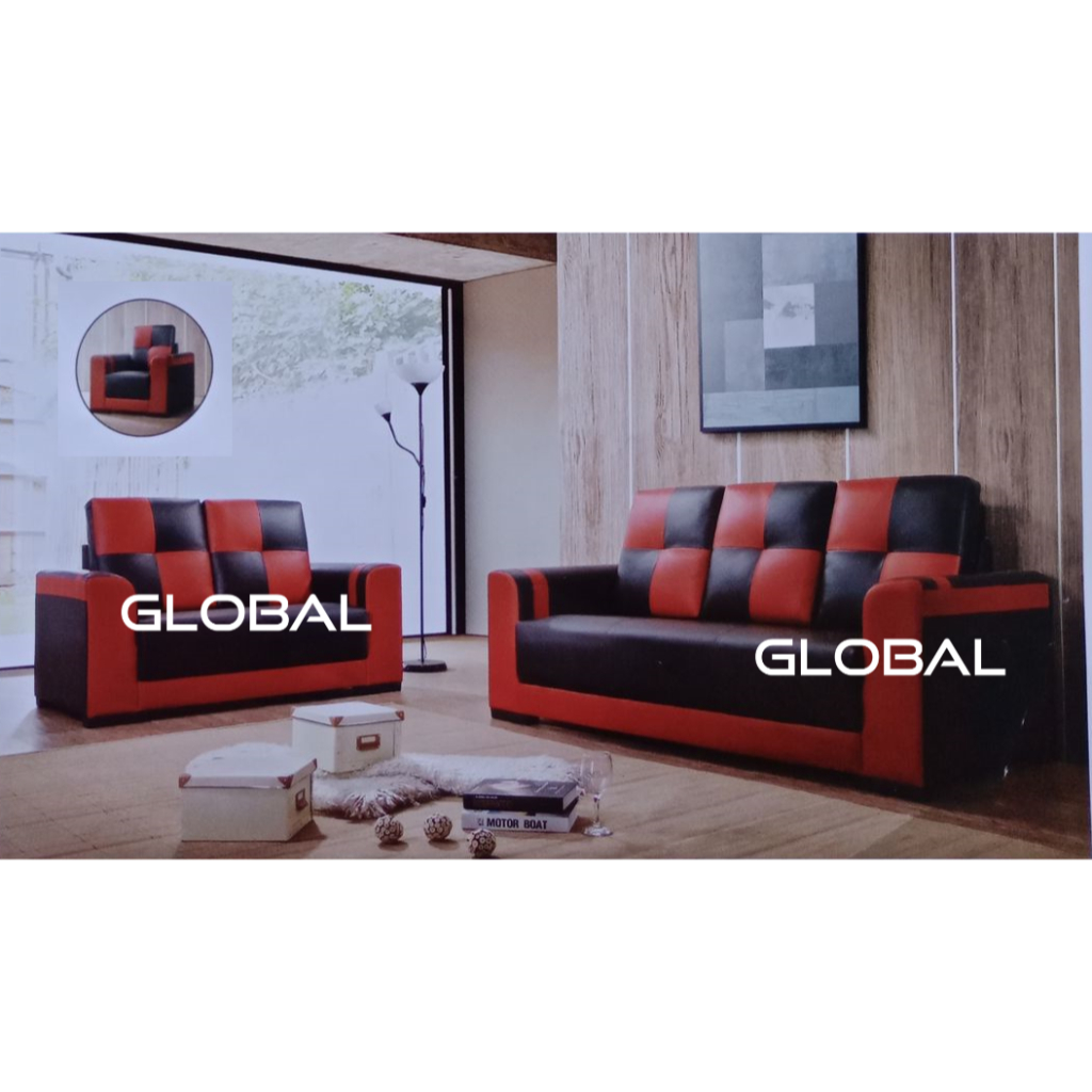 PVC Sofa Set 1 Seater 2 Seater 3 Seater 1+2+3 Seater Sofa Kulit ...
