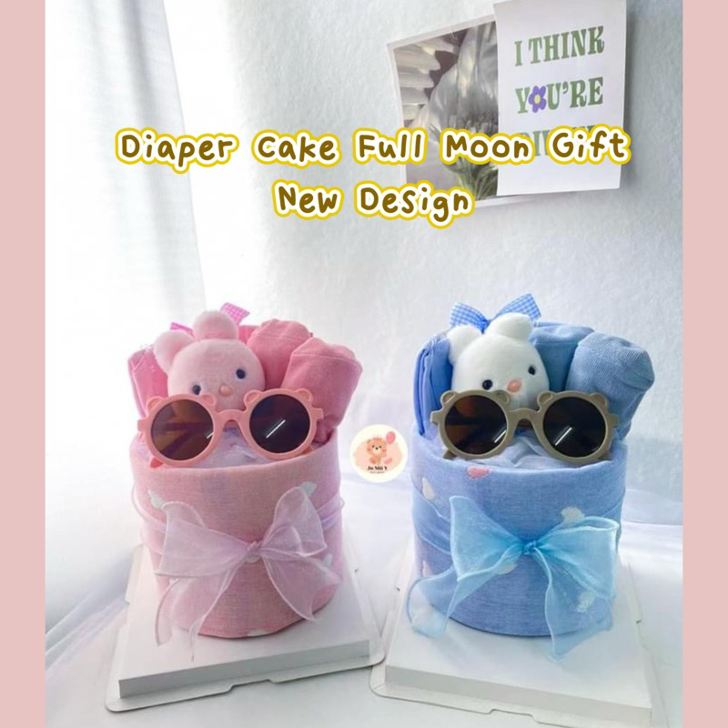 Newborn Full Moon Baby Gift Baby Hamper Cute Diapers Cake Design Hadiah ...