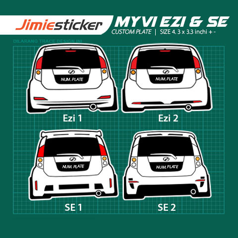 Sticker Kereta Myvi Ezi dan Myvi Se, Sticker Belakang Myvi, Custom ...