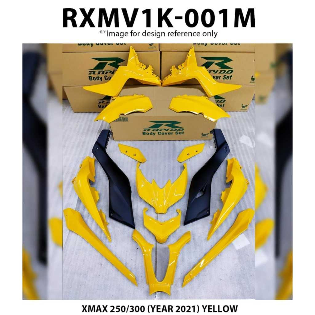 COVER SET YAMAHA XMAX 250 / 300 Year 2021 NO STICKER BLUE GREEM YELLOW ...