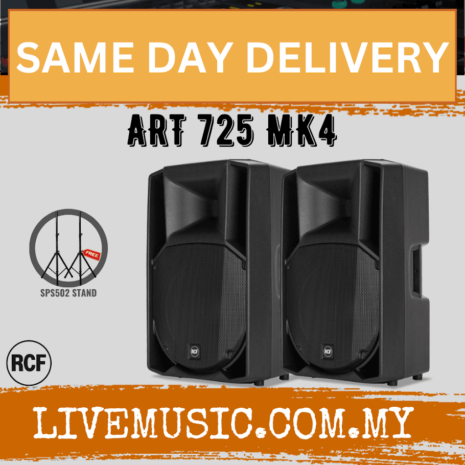 RCF ART 725 MK4 15" 2-Way Passive Speaker With Live Music Speaker Stand ...