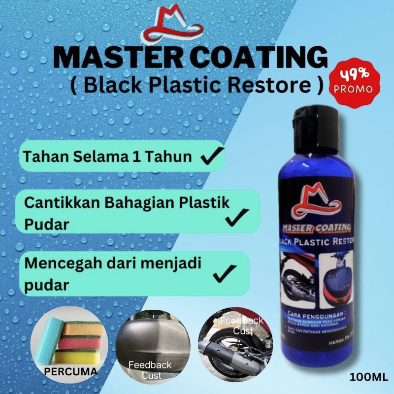 MASTER COATING BLACK PLASTIC RESTORE UNTUK MAINTENANCE MOTOSIKAL KERETA LORI BAS DAN SEMUA JENIS ...