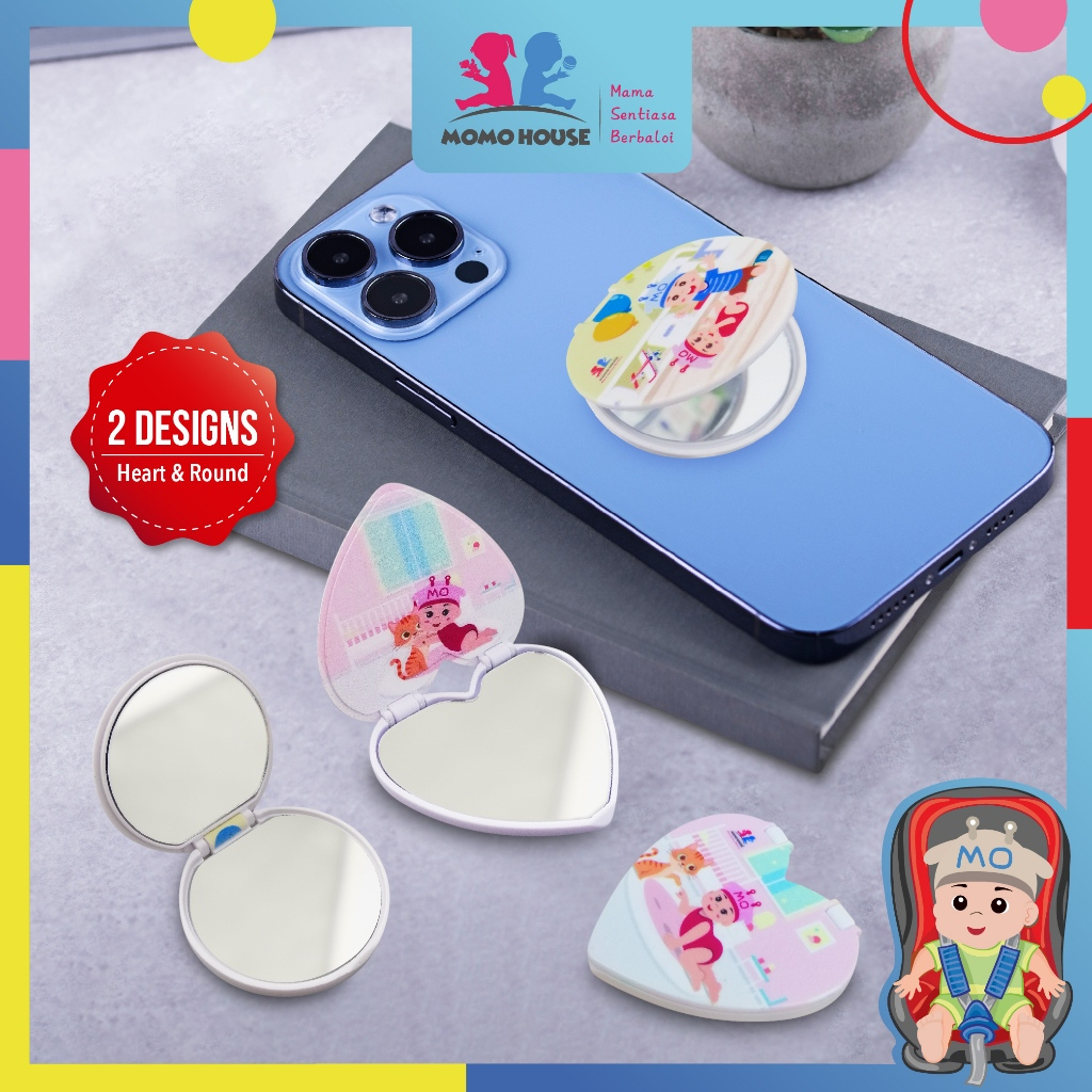 MOMO HOUSE Mini Mirror Makeup Round Mirror Cermin Kecil Lipat Pocket ...