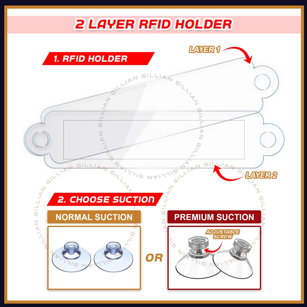 RFID Tag Holder for Cars | 2 Layer Design with Normal & Premium Suction ...