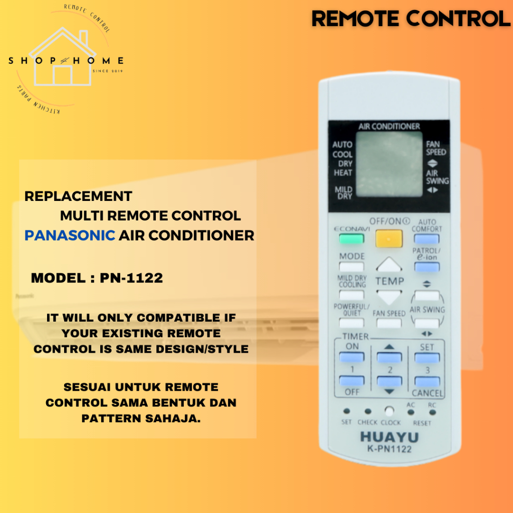 Replacement For Panasonic Inverter Air Cond Aircond Air Conditioner ...