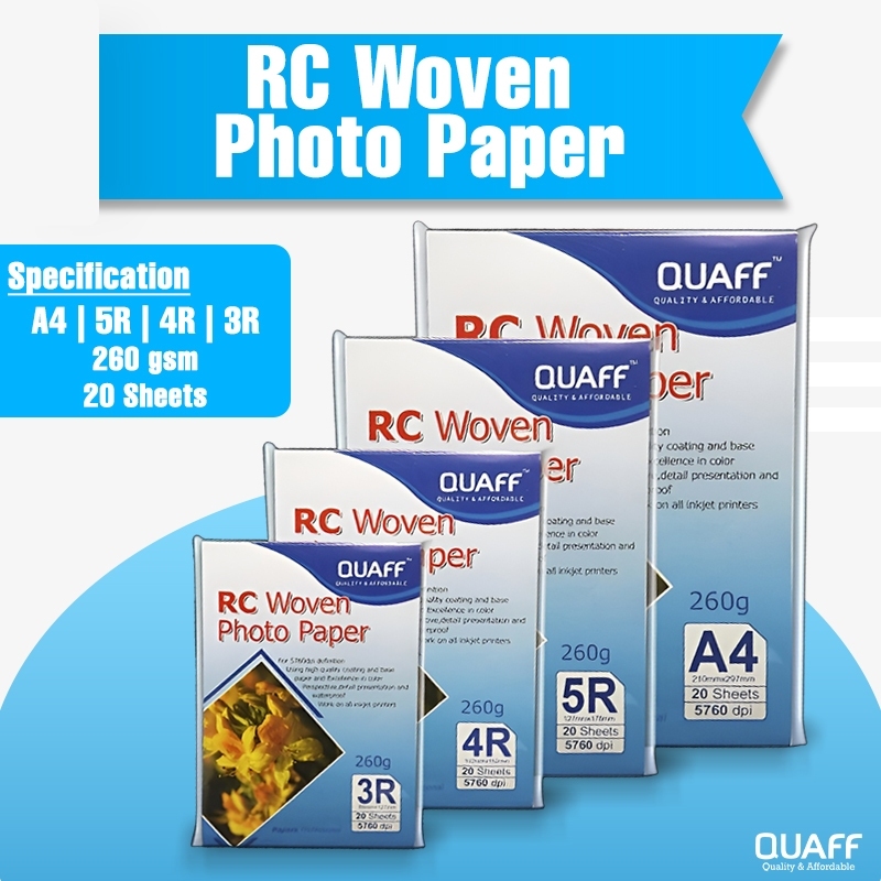 𝐑𝐞𝐚𝐝𝐲 𝐒𝐭𝐨𝐜𝐤 𝐌𝐚𝐥𝐚𝐲𝐬𝐢𝐚 Rc Woven Photo Paper 260gsm Resin Coated 20 Sheets ...