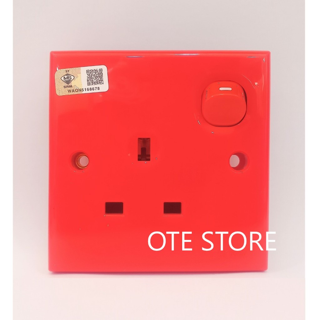 CROWN CA130FN RED 13A SWITCHES SOCKET (RED) | Shopee Malaysia
