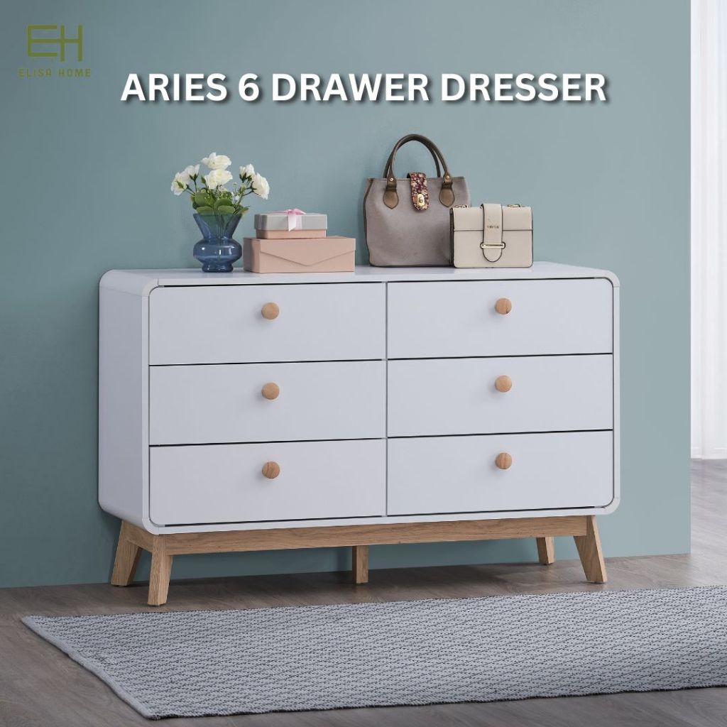 ELISA HOME Aries XXL 6 Chest Drawer Cabinet Almari Laci Almari Baju ...