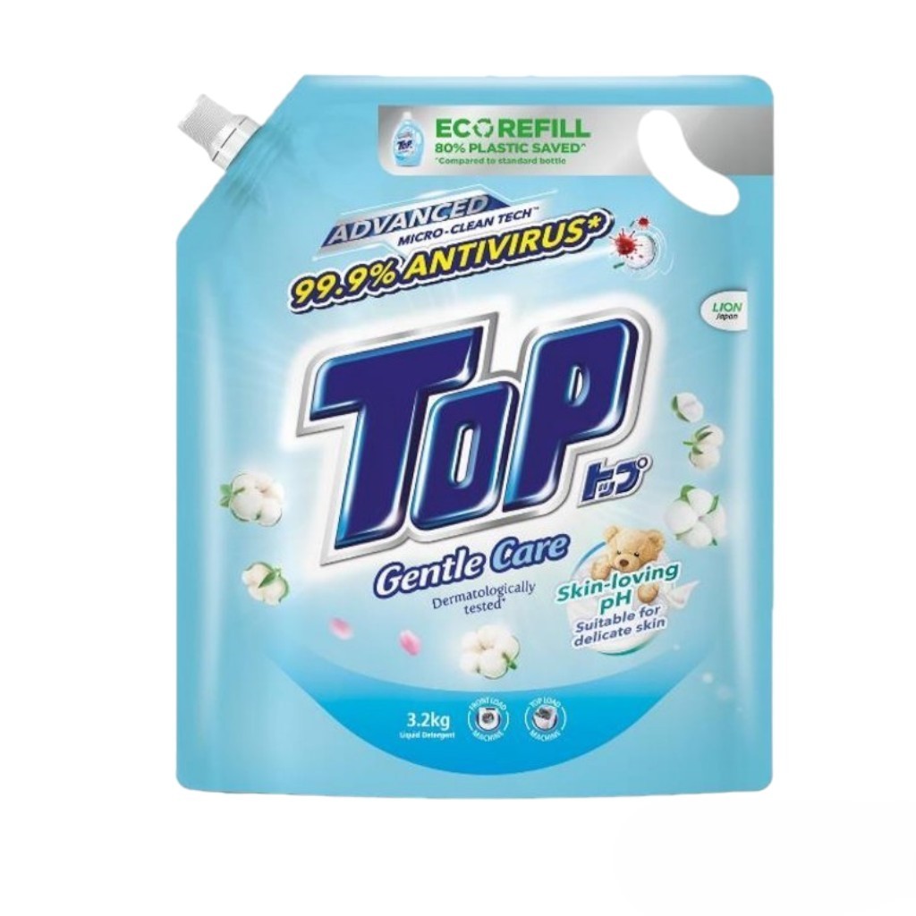 Top Liquid Detergent Refill Pack 3.2kg - Gentle Care | Shopee Malaysia