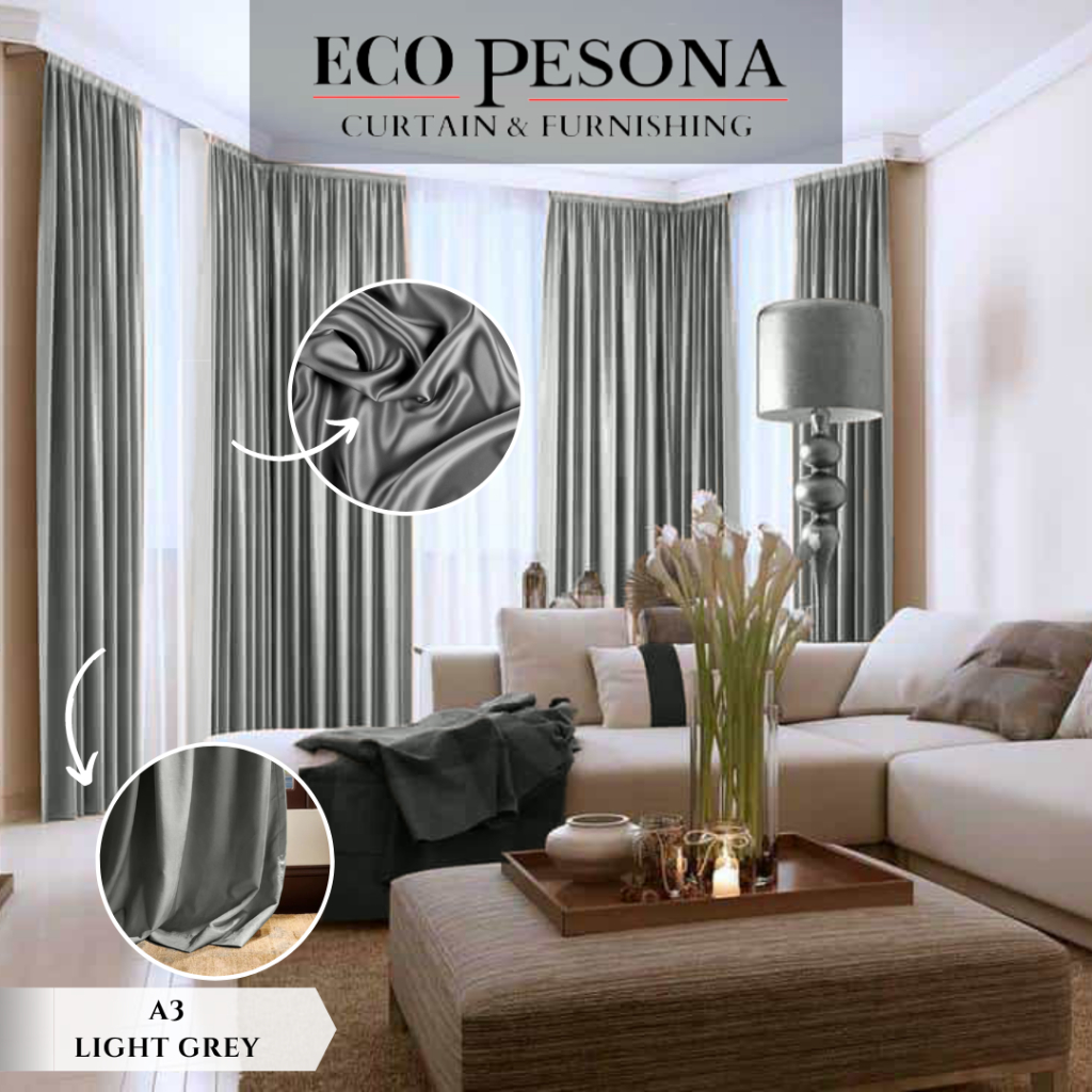 A3 LIGHT GREY - Ready Made Curtain!!! Siap Jahit Langsir ,Langsir RAYA ...