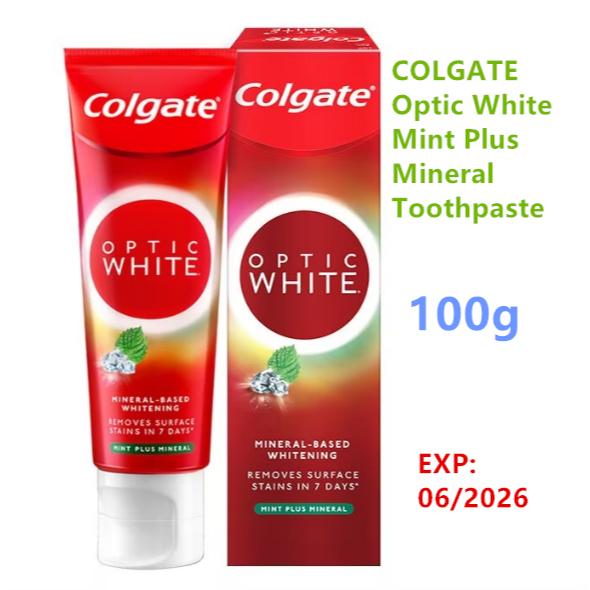 COLGATE Optic White Mint Plus Mineral Toothpaste 100g [EXP: 06/2026 ...