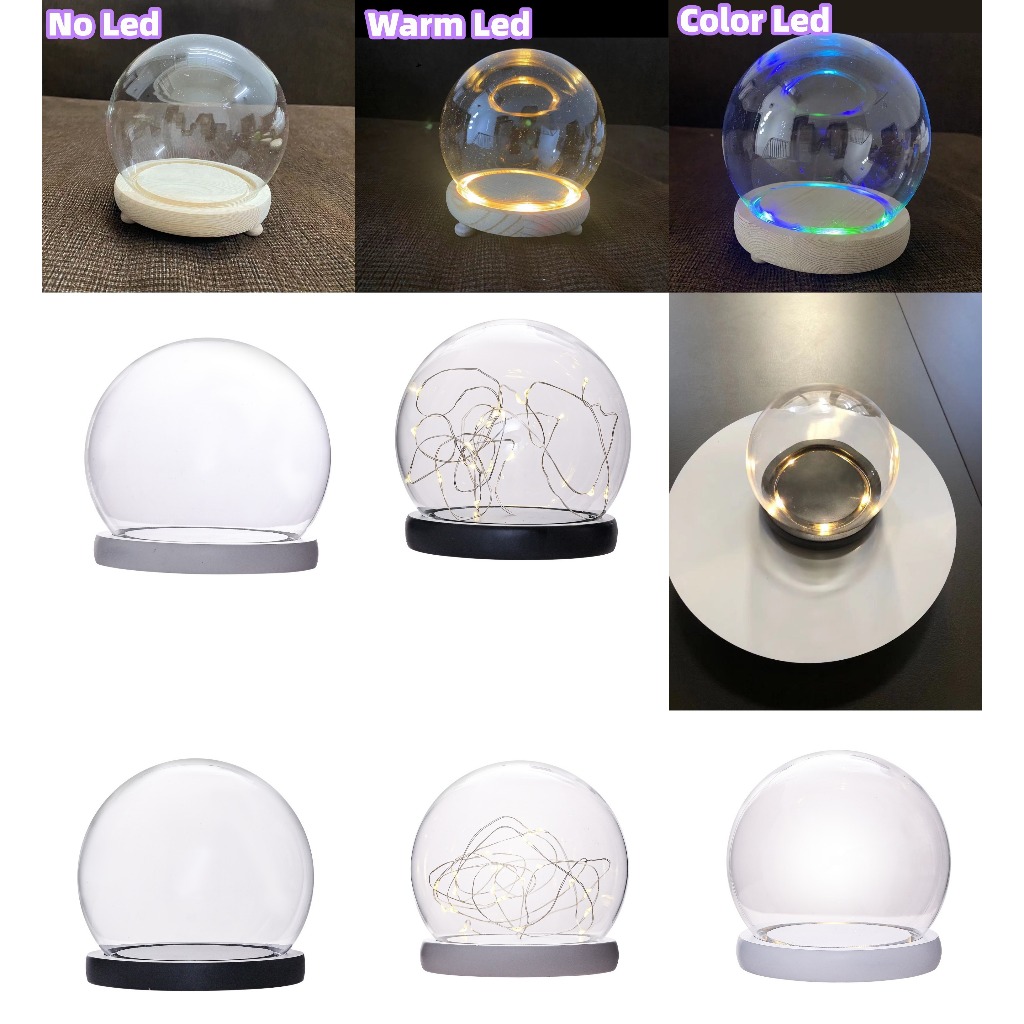 READY STOCK Spherical Round Terrarium Glass Jar Tabletop Display Dust ...