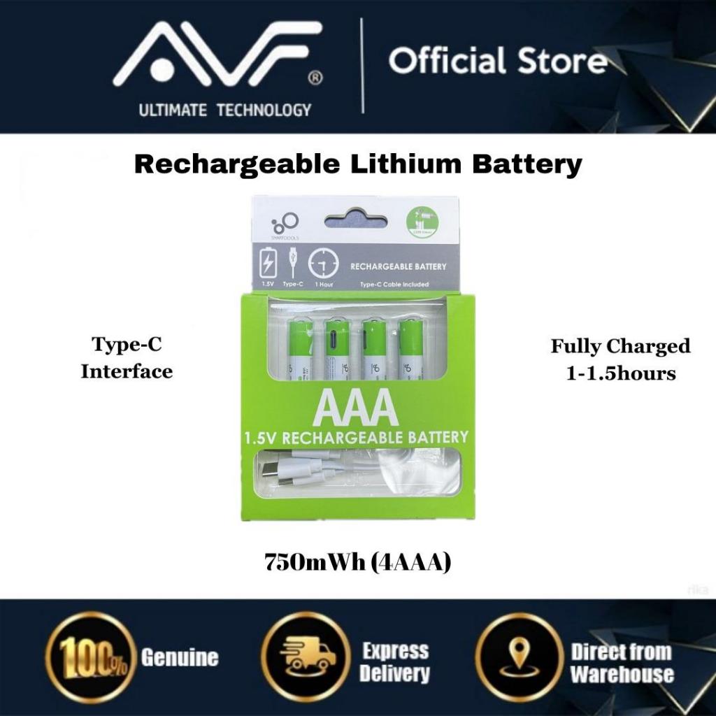 AVFTCR-4AAA 1.5v 3.7v Li-Ion Rechargeable Battery Type-C USB Charger ...