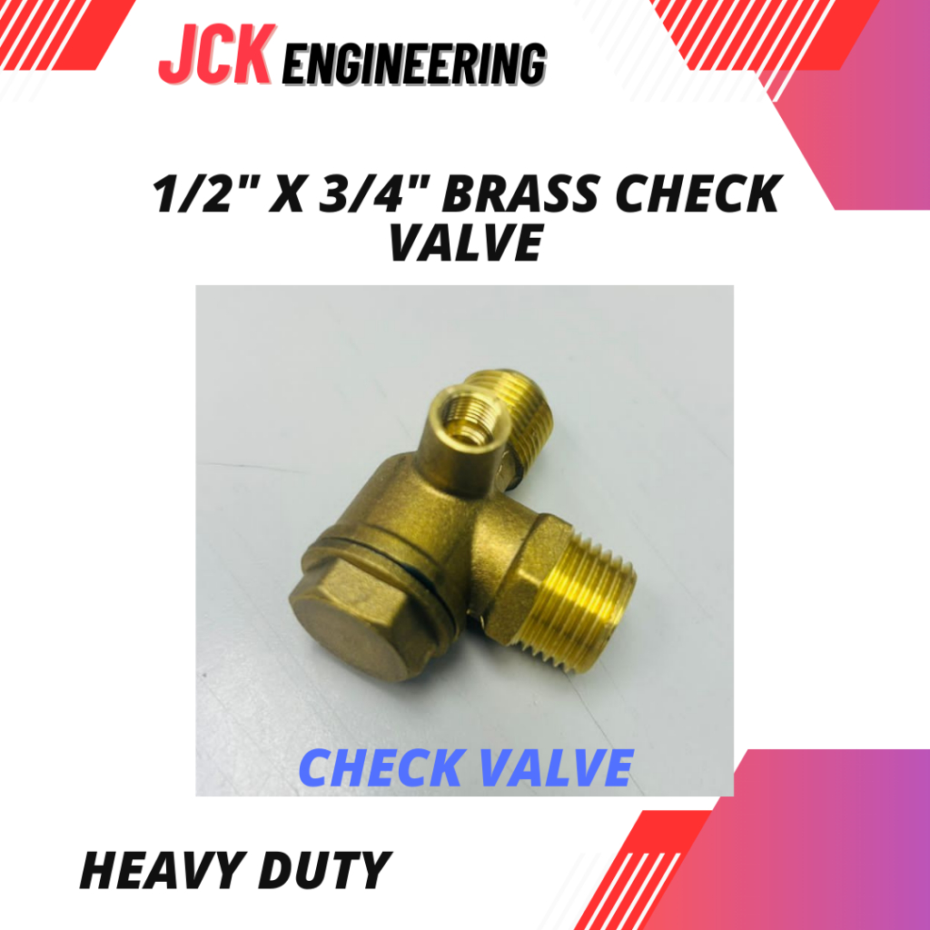 1/2" x 3/4" BRASS CHECK VALVE AIR COMPRESSOR CHECK VALVE Air Compressor ...