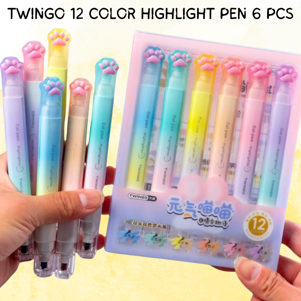 TWINGO 12 COLOR MACARON HIGHLIGHTER MAKER (6PCS) | Shopee Malaysia
