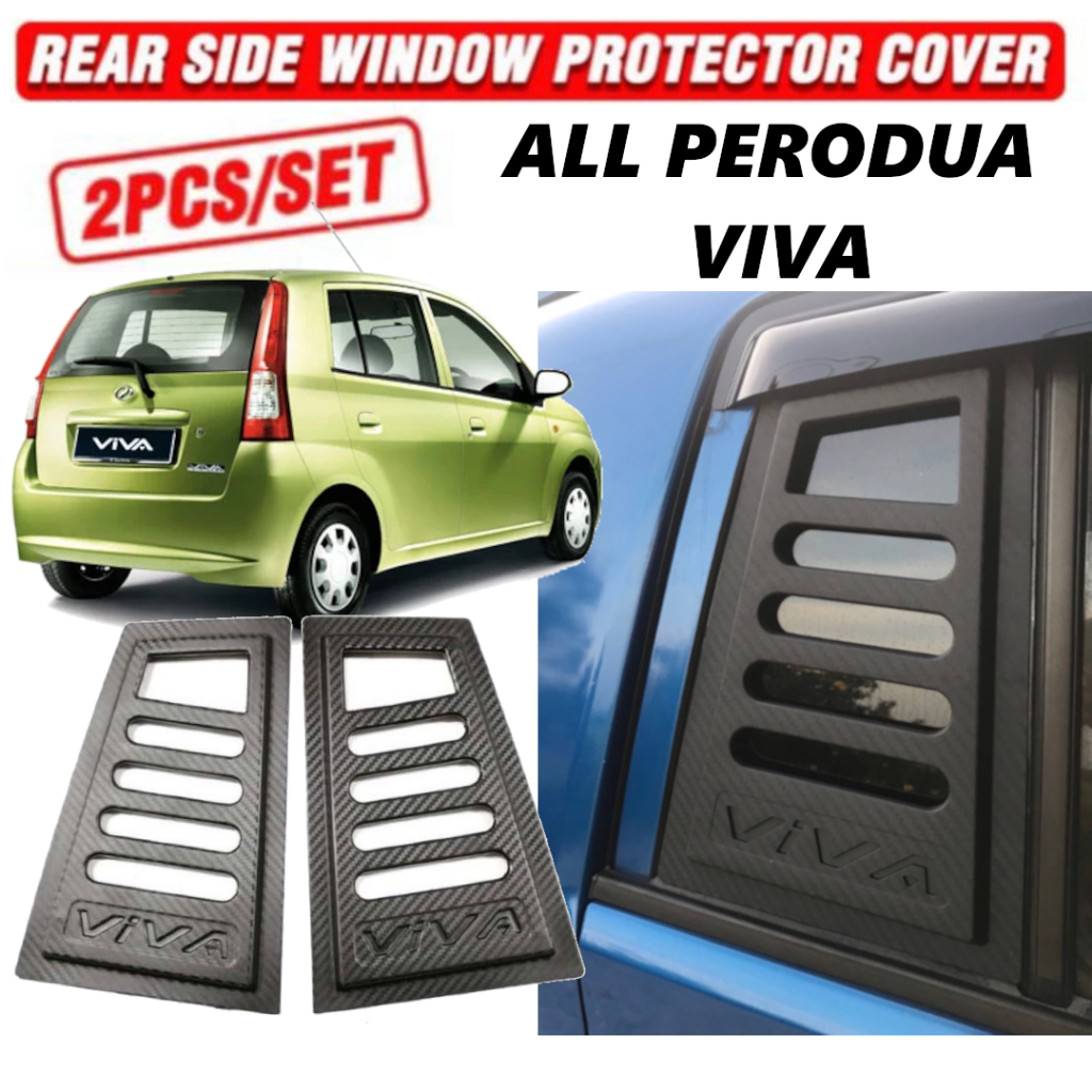 Perodua Viva Window Cover 3D Carbon Rear Triangle Windscreen Visor Door ...