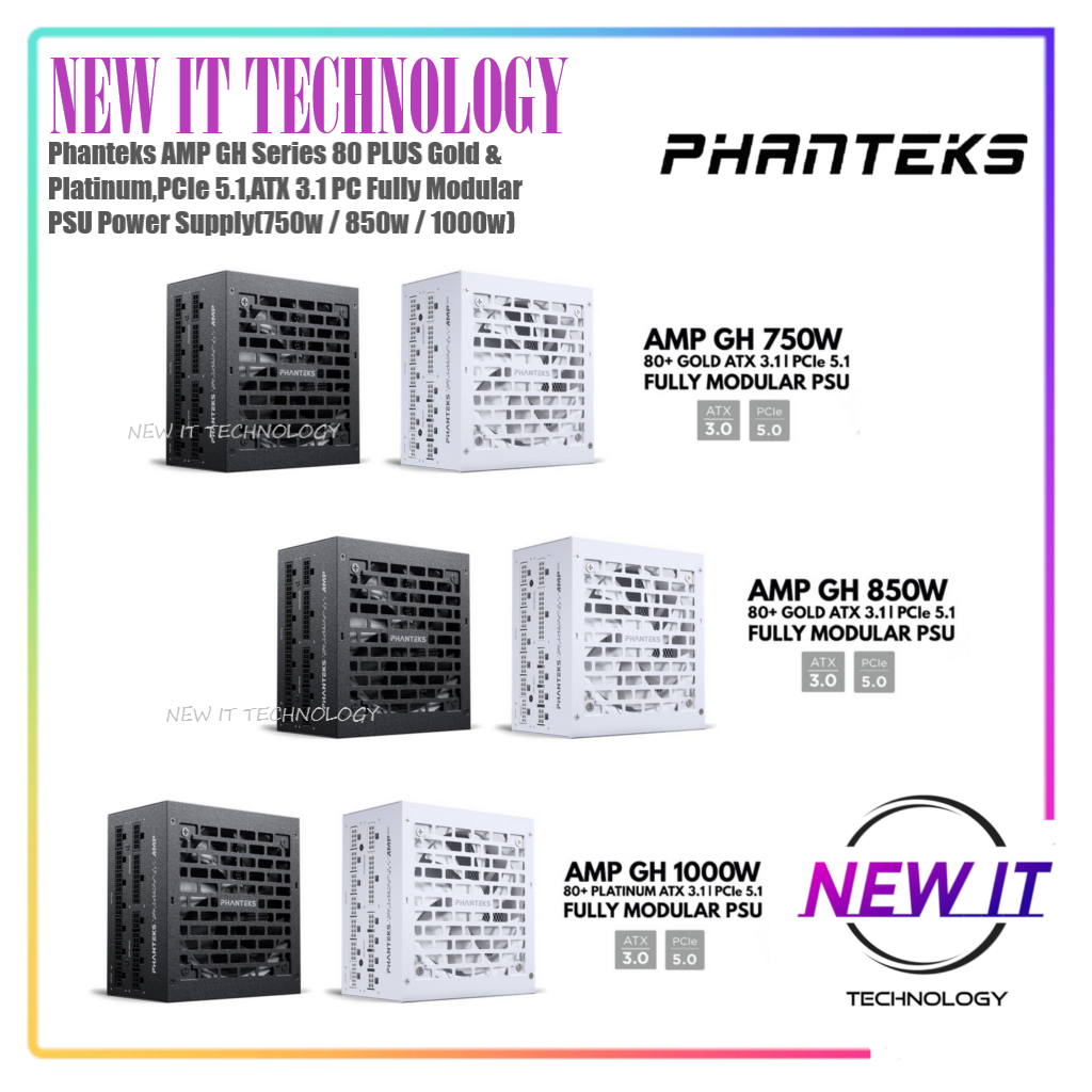 Phanteks AMP GH Series 80 PLUS Gold & Platinum,PCIe 5.1,ATX 3.1 PC ...