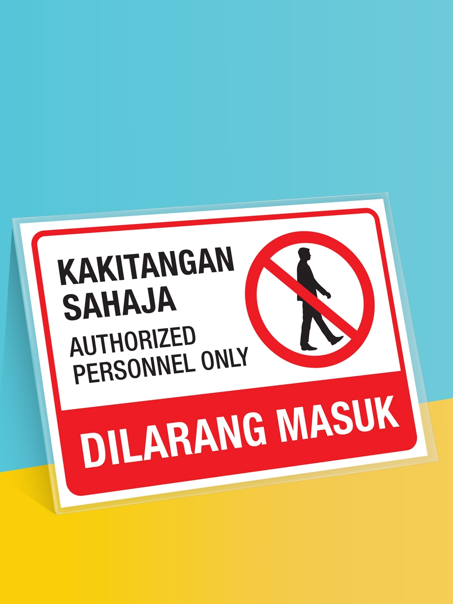 [Laminated Poster] A4 Size Papan Tanda Signage Dilarang Masuk/No Entry ...