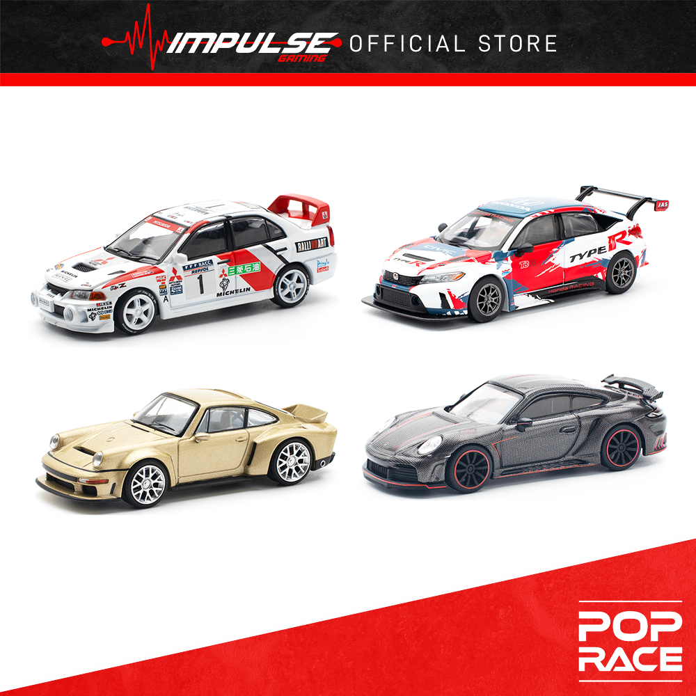 [PR3-0RD3R] PopRace 1/64 Diecast SINGER DLS TURBO GOLD / CIVIC TYPE-R ...