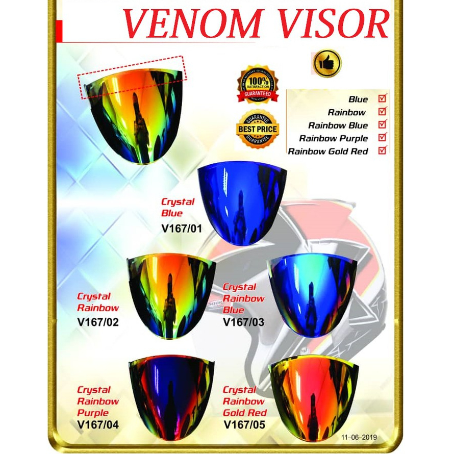 VISOR KYT HELLCAT VENOM OPEN FACE Siang Malam (CRYSTAL) | Shopee Malaysia