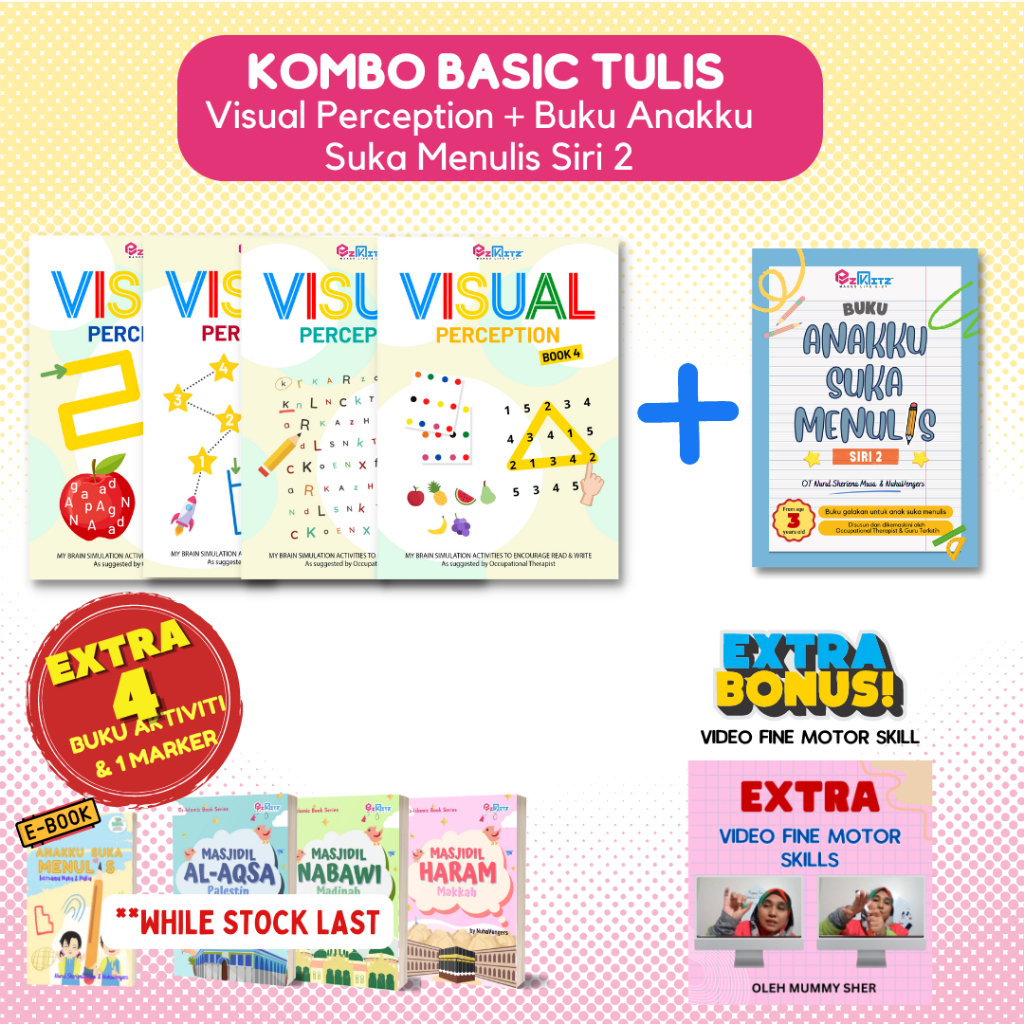 KOMBO BASIC BANTU ANAK TULIS | VISUAL PERCEPTION + ANAKKU SUKA MENULIS ...