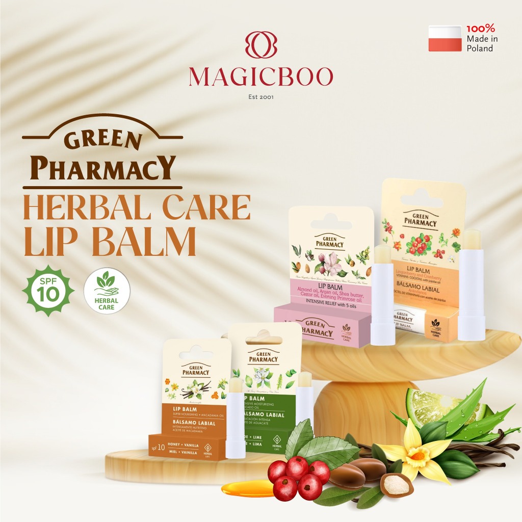 Magicboo Green Pharmacy Lip Balm SPF10 (Herbal Care) - 3.6g 草本护唇膏 ...