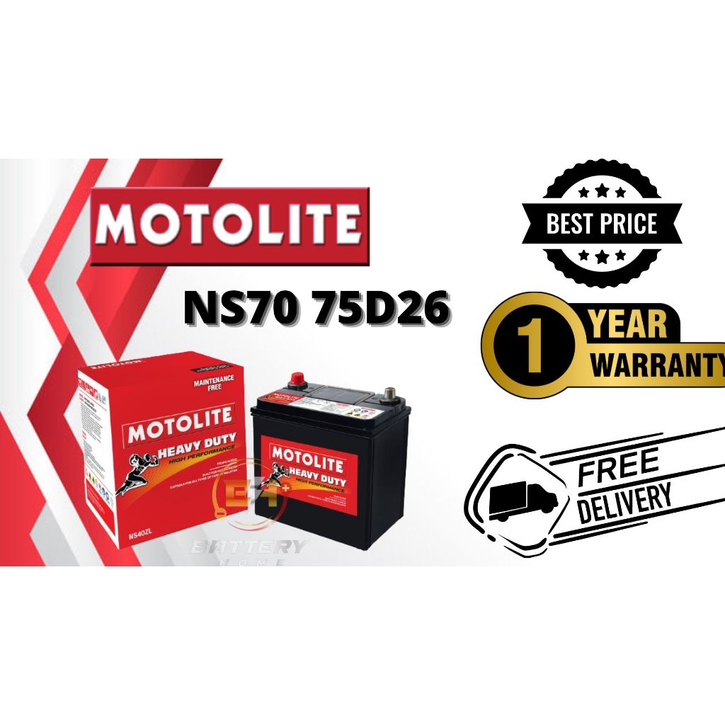 (Installation Included)CAR BATTERY/BATERI KERETA MOTOLITE NS70/L Chery ...