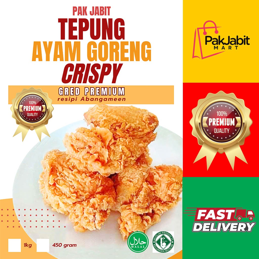 TEPUNG AYAM GORENG CRISPY GRED PREMIUM 1KG (Resipi Abangameen) - PAK ...
