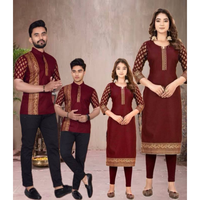 Family Combo Pack Rubi Print Cotton | Shopee Malaysia