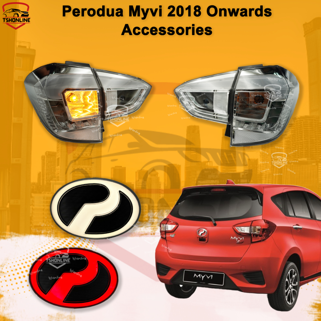 Perodua Myvi 2018-2023 G3 Dynamic Tail Lamp V2 (Albino) Perodua Logo ...