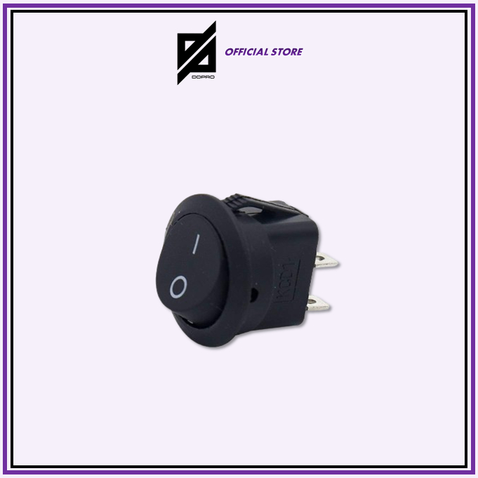 On/Off 2 pin Round Boat Rocker Switch RS-2P (Black) (Mini) 1pcs ...